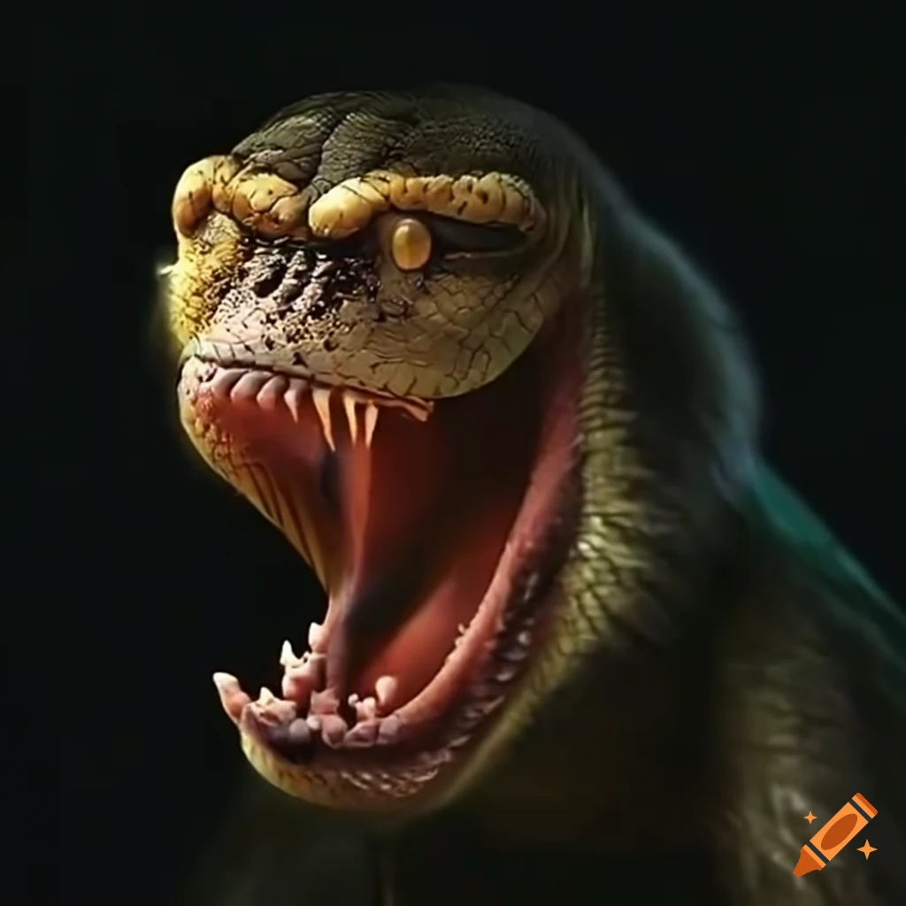 Ape fighting a snake