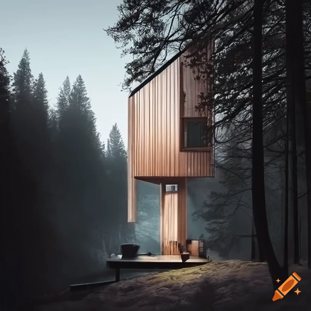 Sophisticated nordic tower cabin architecture on Craiyon