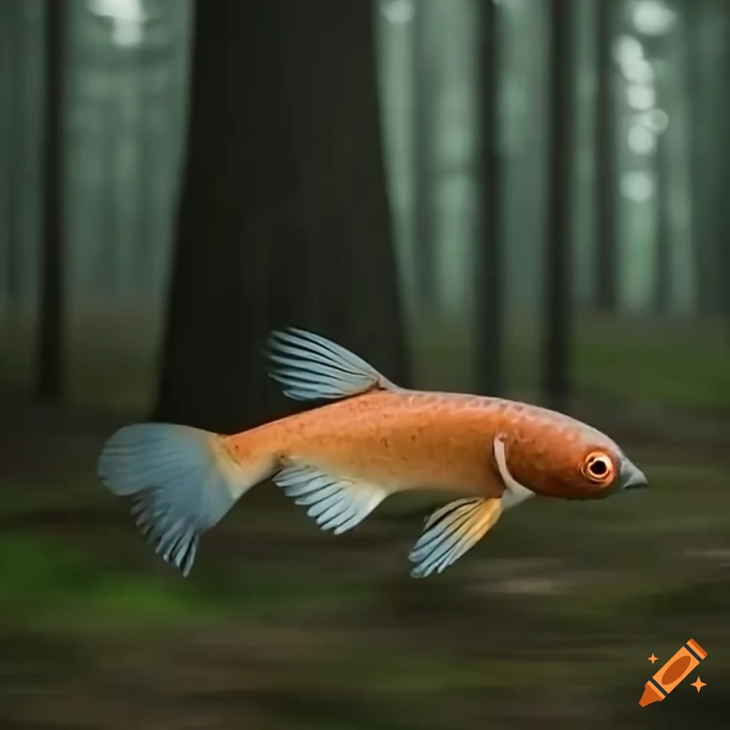 Whale-shark with legs in a mossy forest on Craiyon