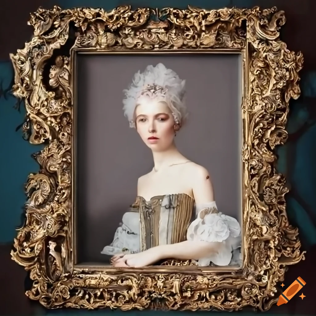 Rococo-style art picture frame