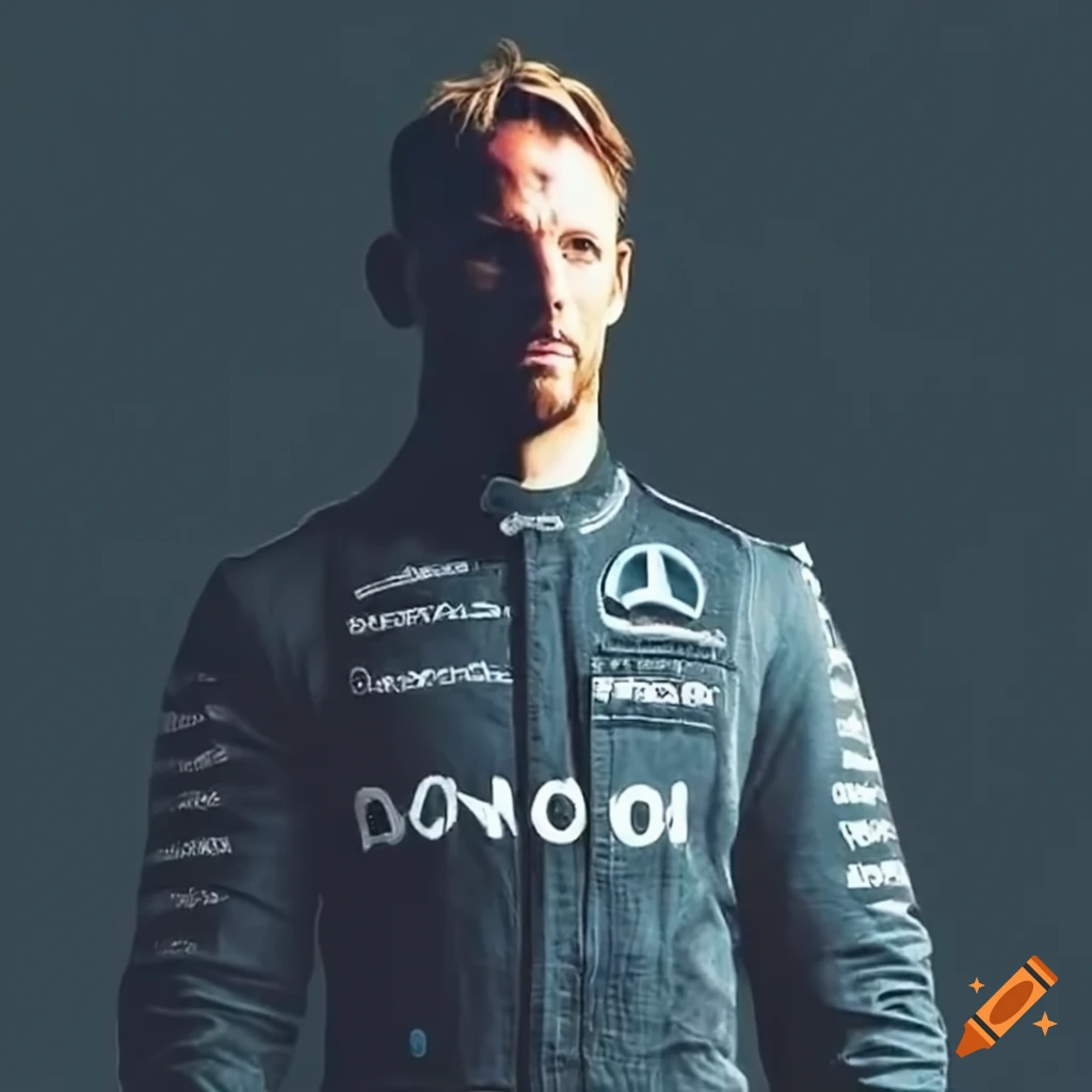 Portrait of jenson button in racing suit on Craiyon