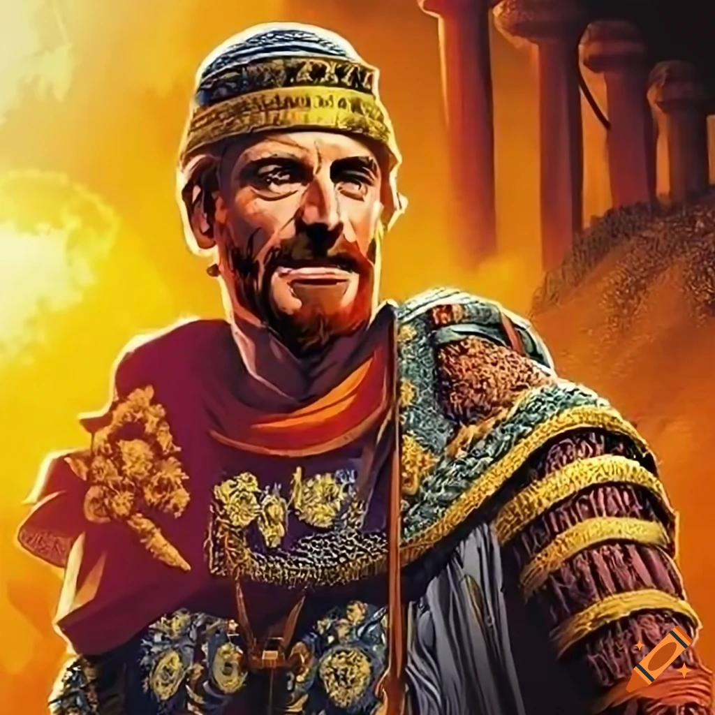 Michael fassbender as a byzantine emperor in a medieval fort on Craiyon