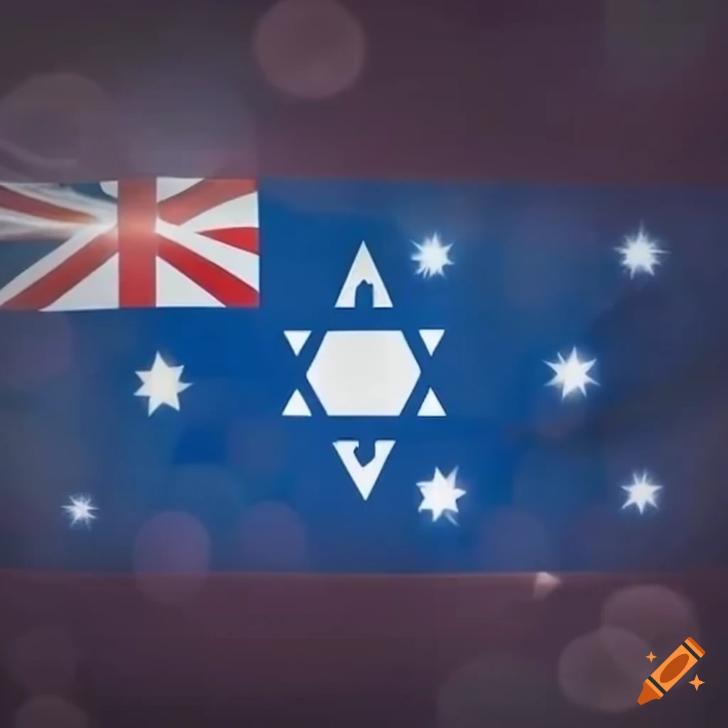 Combination of Israeli and Australian flags on Craiyon