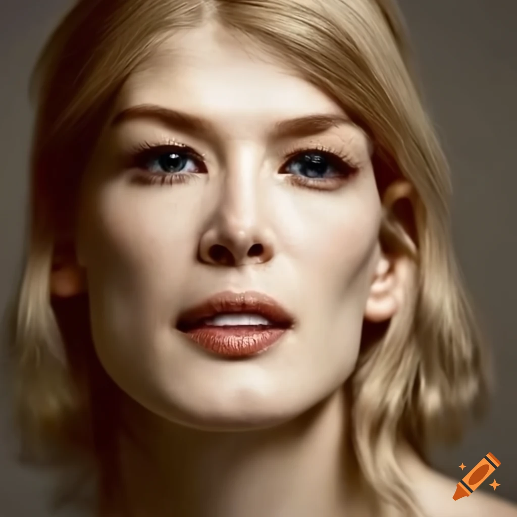 Close-up shot of a stunning female with amplified facial features on ...