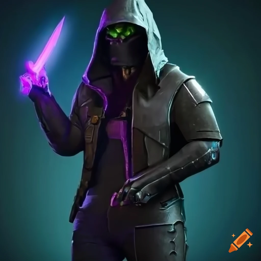 Cyberpunk goblin with glowing purple knife on Craiyon