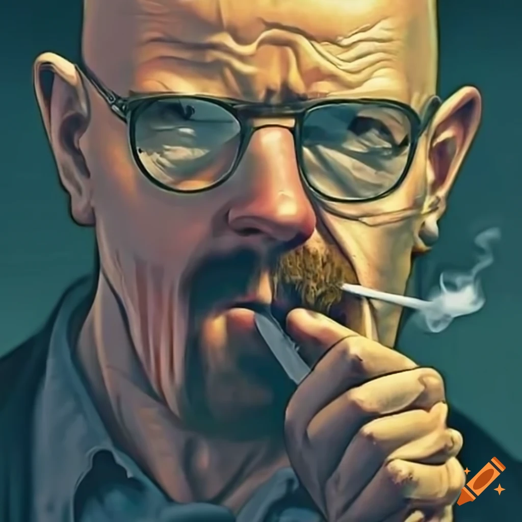 Walter white and patrick smoking on Craiyon