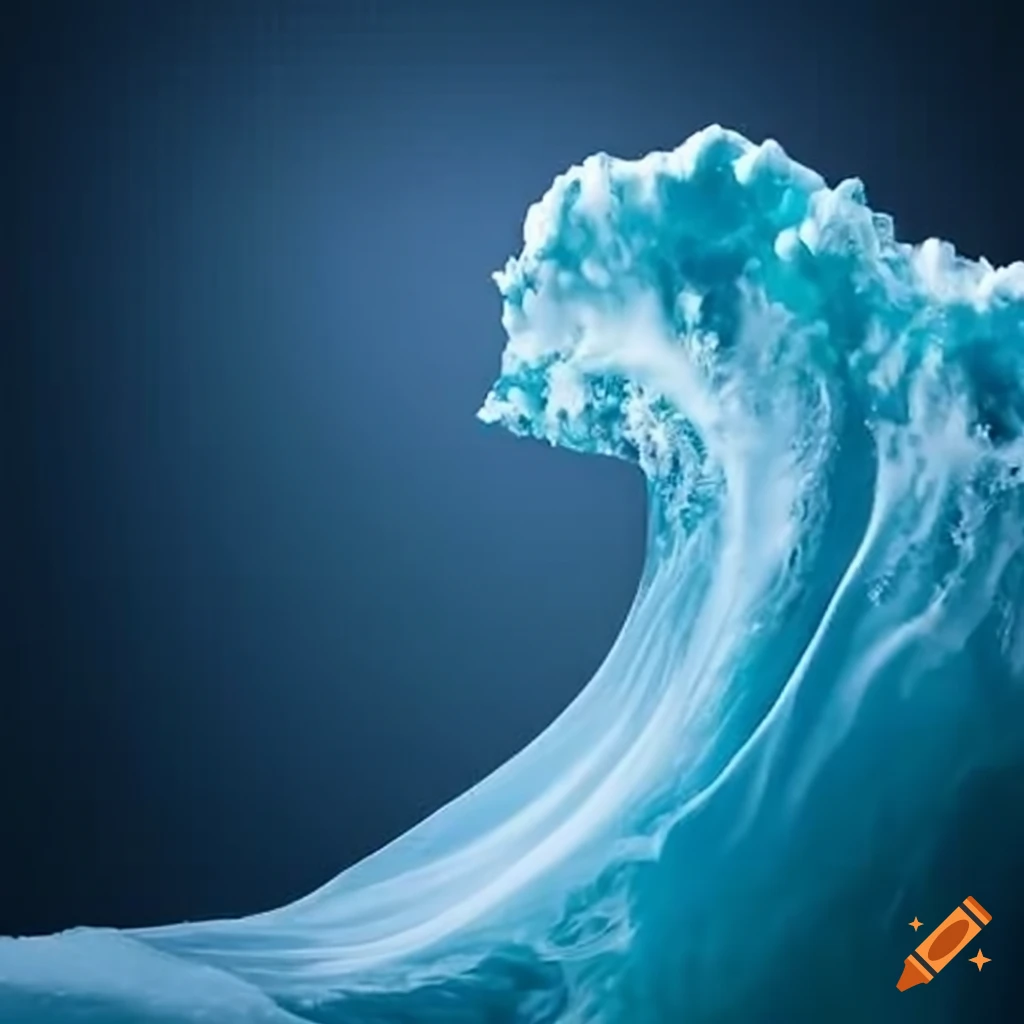 A large wave on the ocean digital art on Craiyon