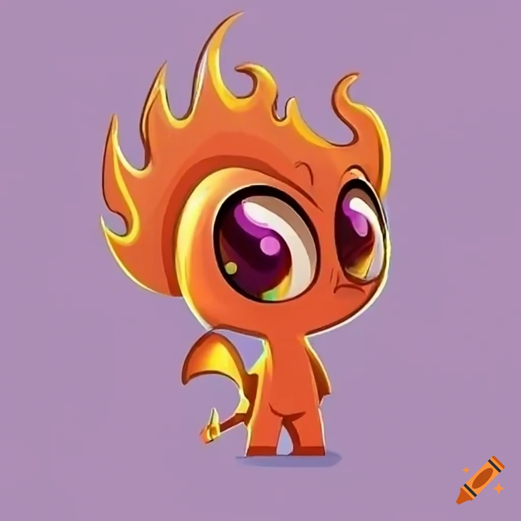 Smiling flame with dimples on Craiyon