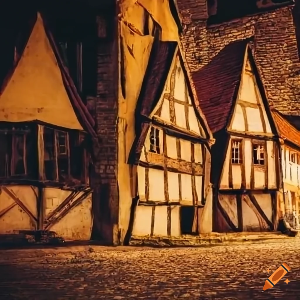 Medieval village market in 1184 on Craiyon