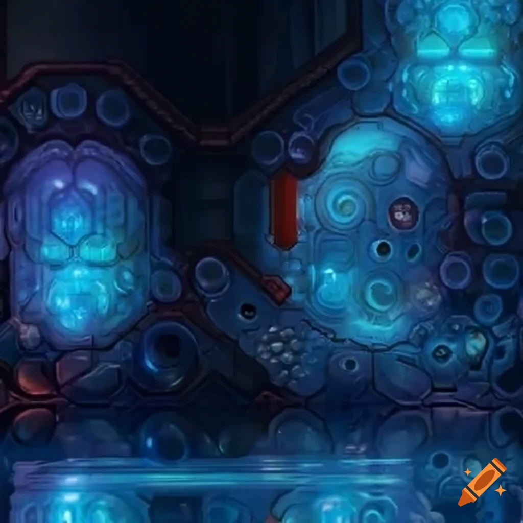 Tiles for a 2D Metroid game in Tourian area on Craiyon