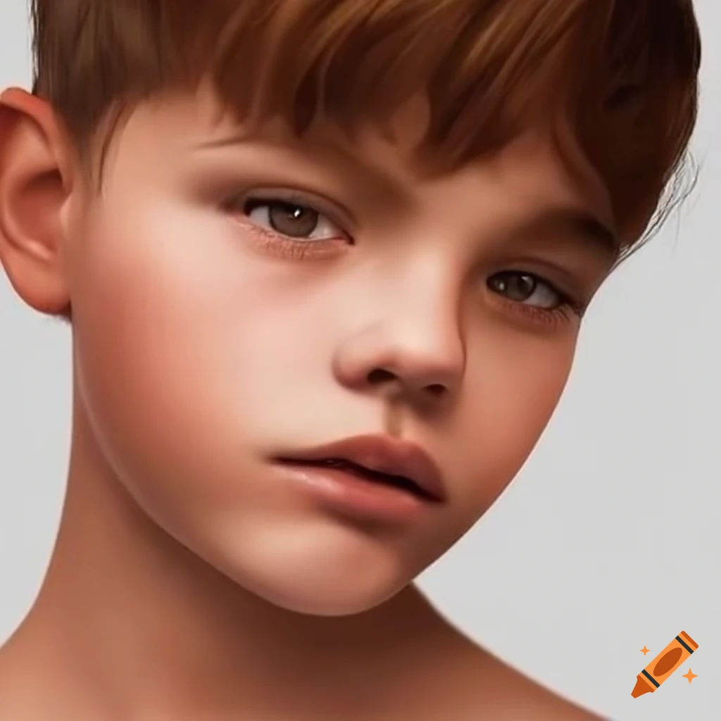 Portrait of a teen boy with brown eyes and tan skin