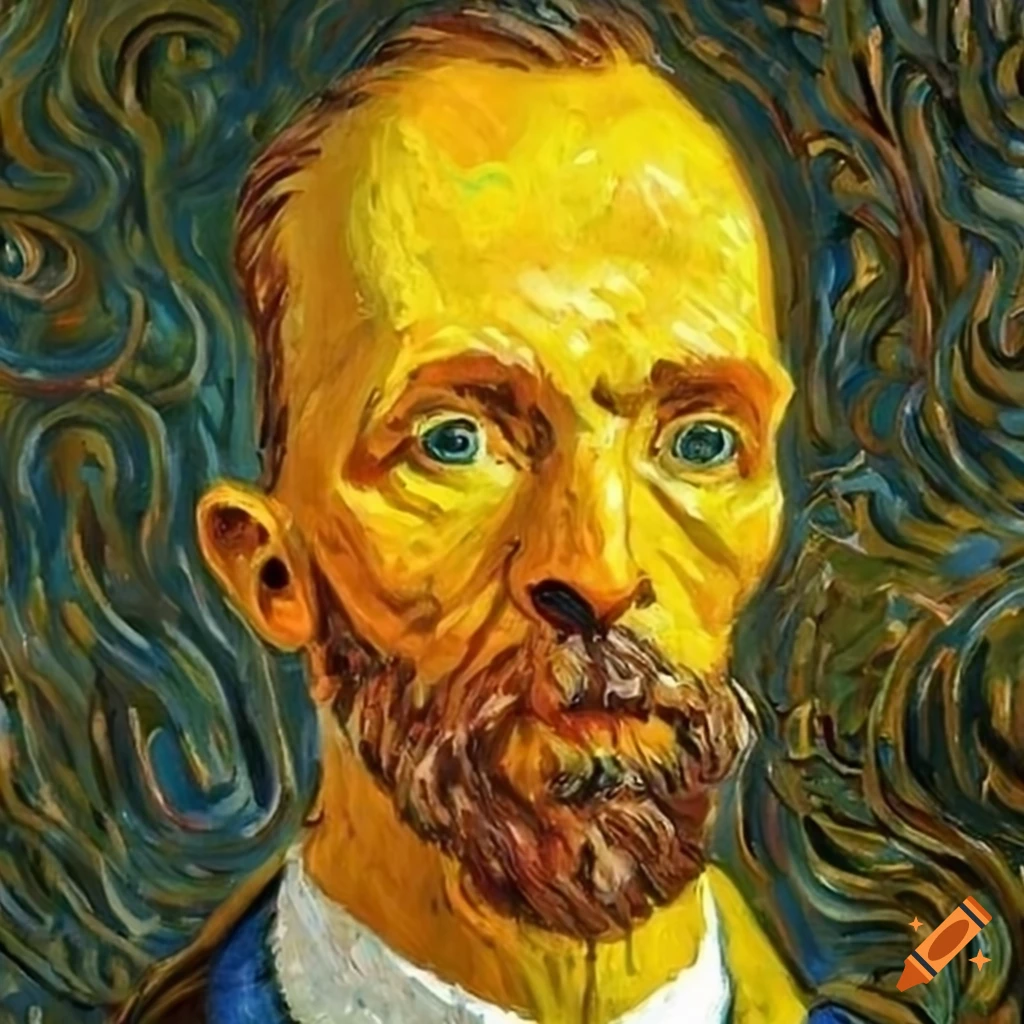 Portrait of homer simpson in van gogh style on Craiyon