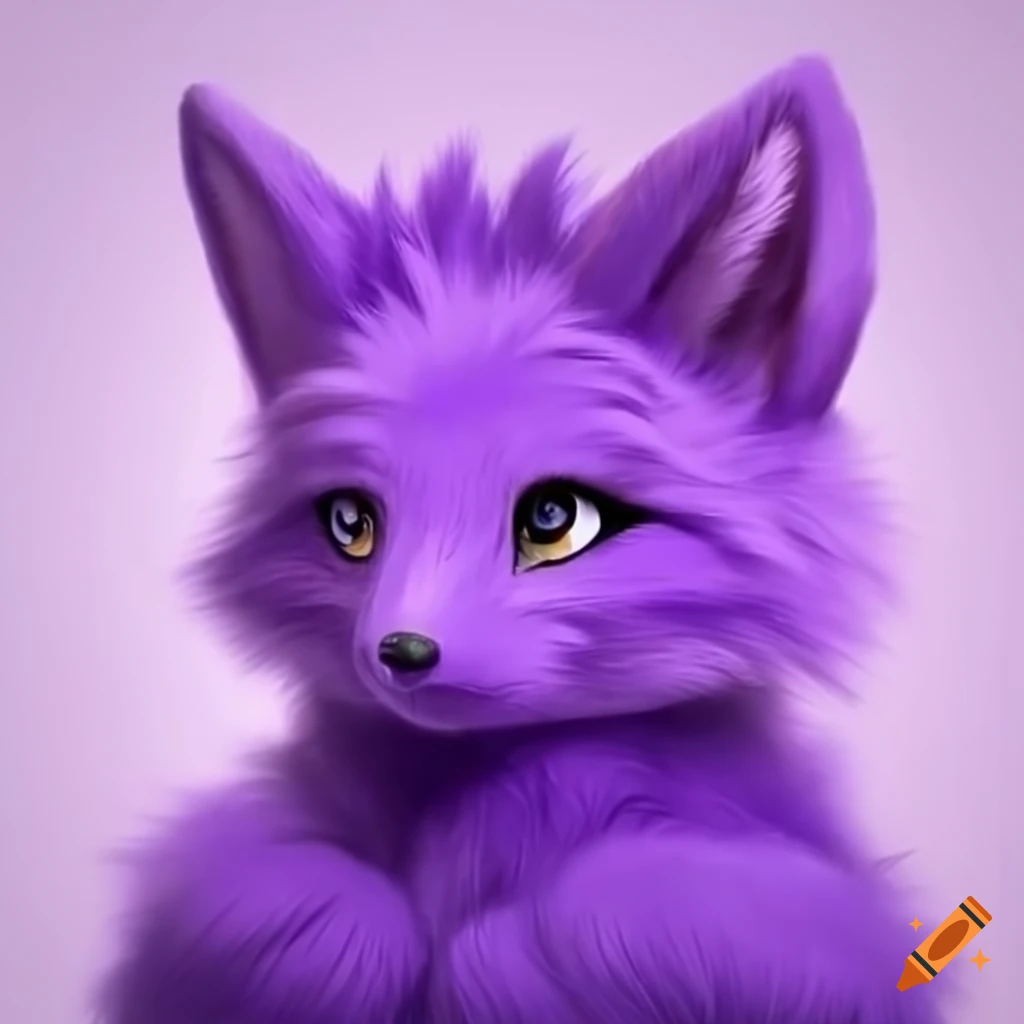 Fluffy purple fox furry on Craiyon