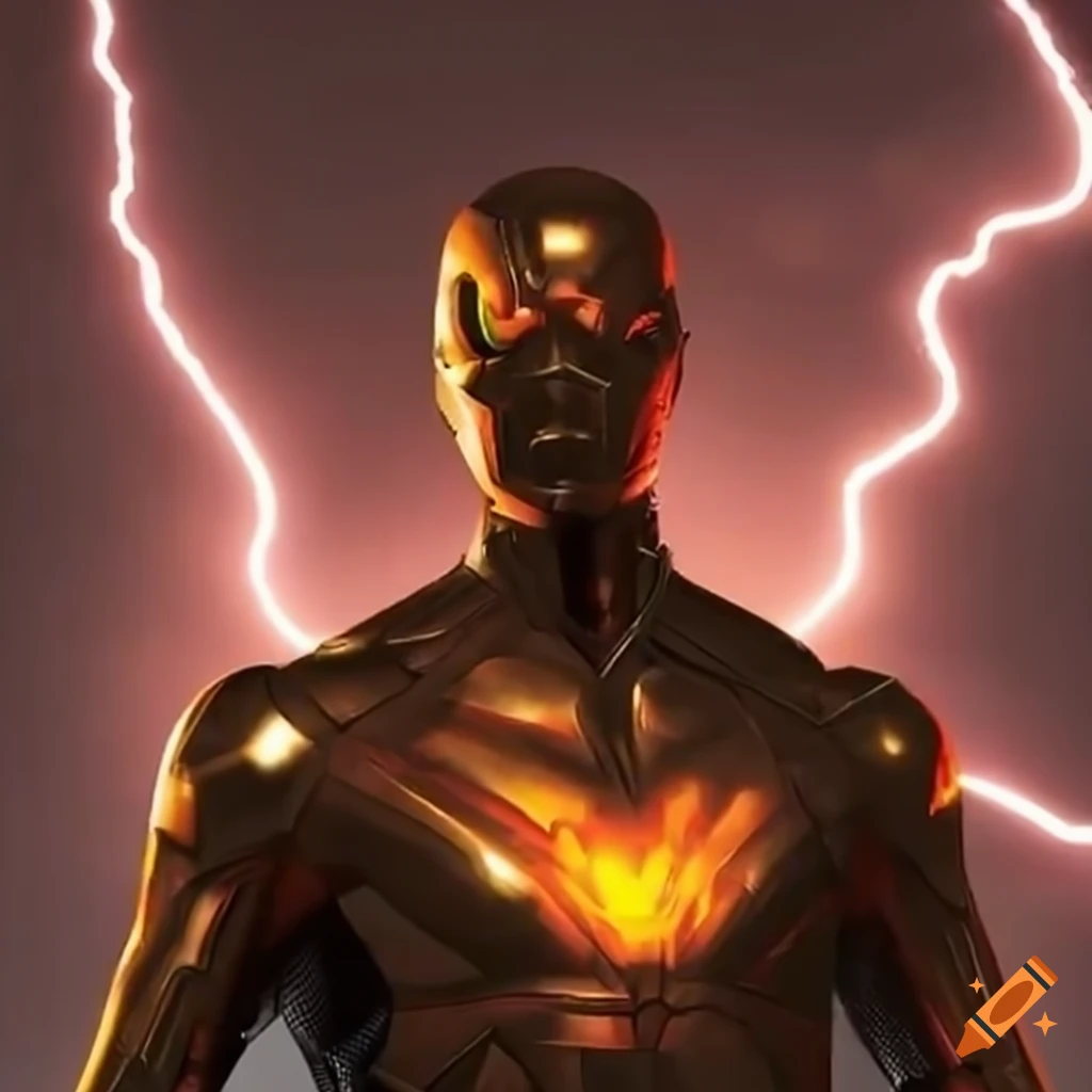 Image of a superhero controlling lightning on Craiyon