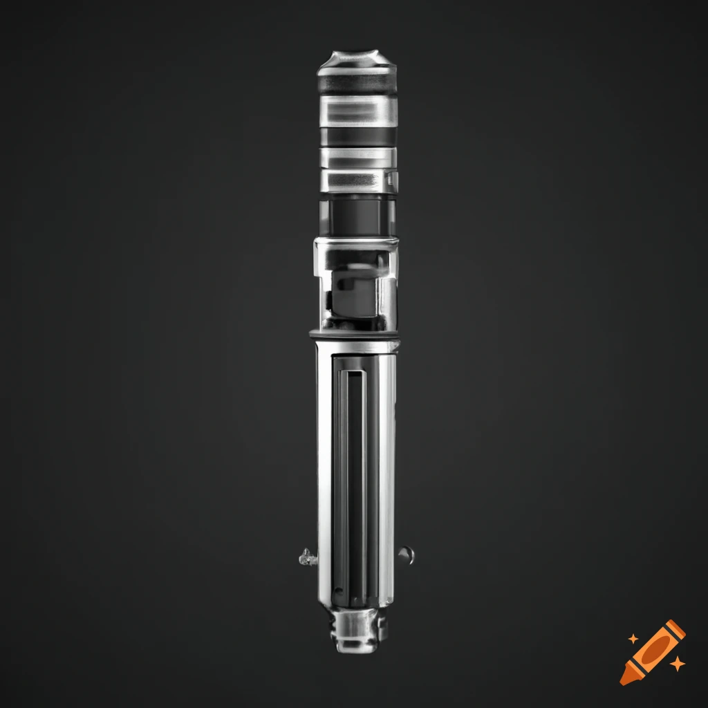 Geometric art of a black lightsaber hilt on Craiyon
