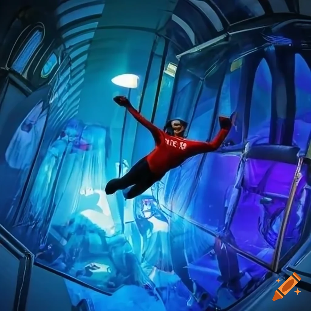 Indoor skydiving hall on Craiyon