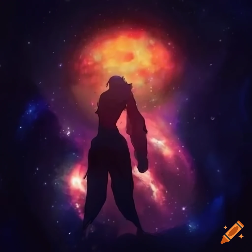 Anime-style person with a galaxy inside their body on Craiyon