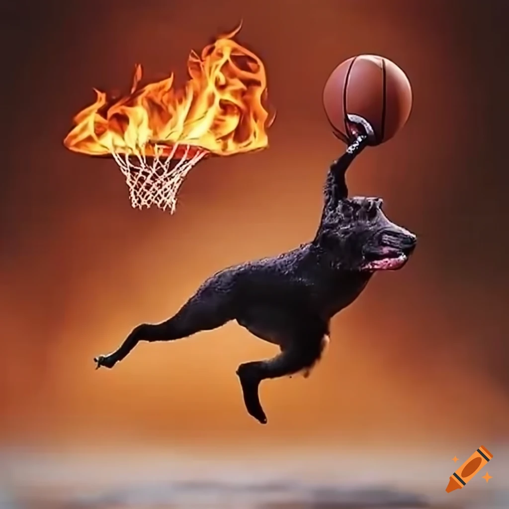 Gorilla in a suit dunking a basketball on Craiyon