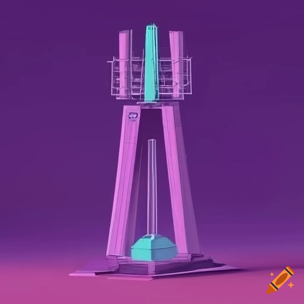 Purple retro style 5g telecom antenna on Craiyon