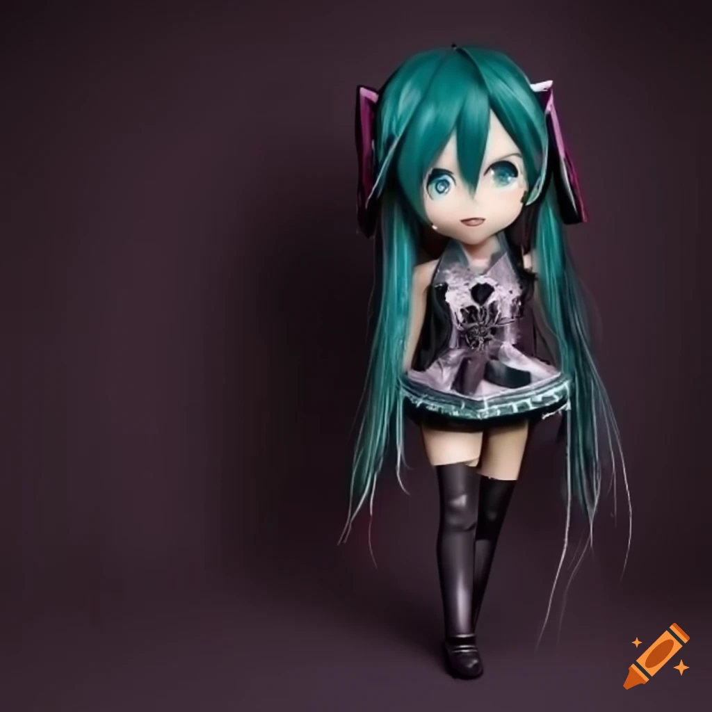 Chibi Miku in a shinobi outfit on Craiyon
