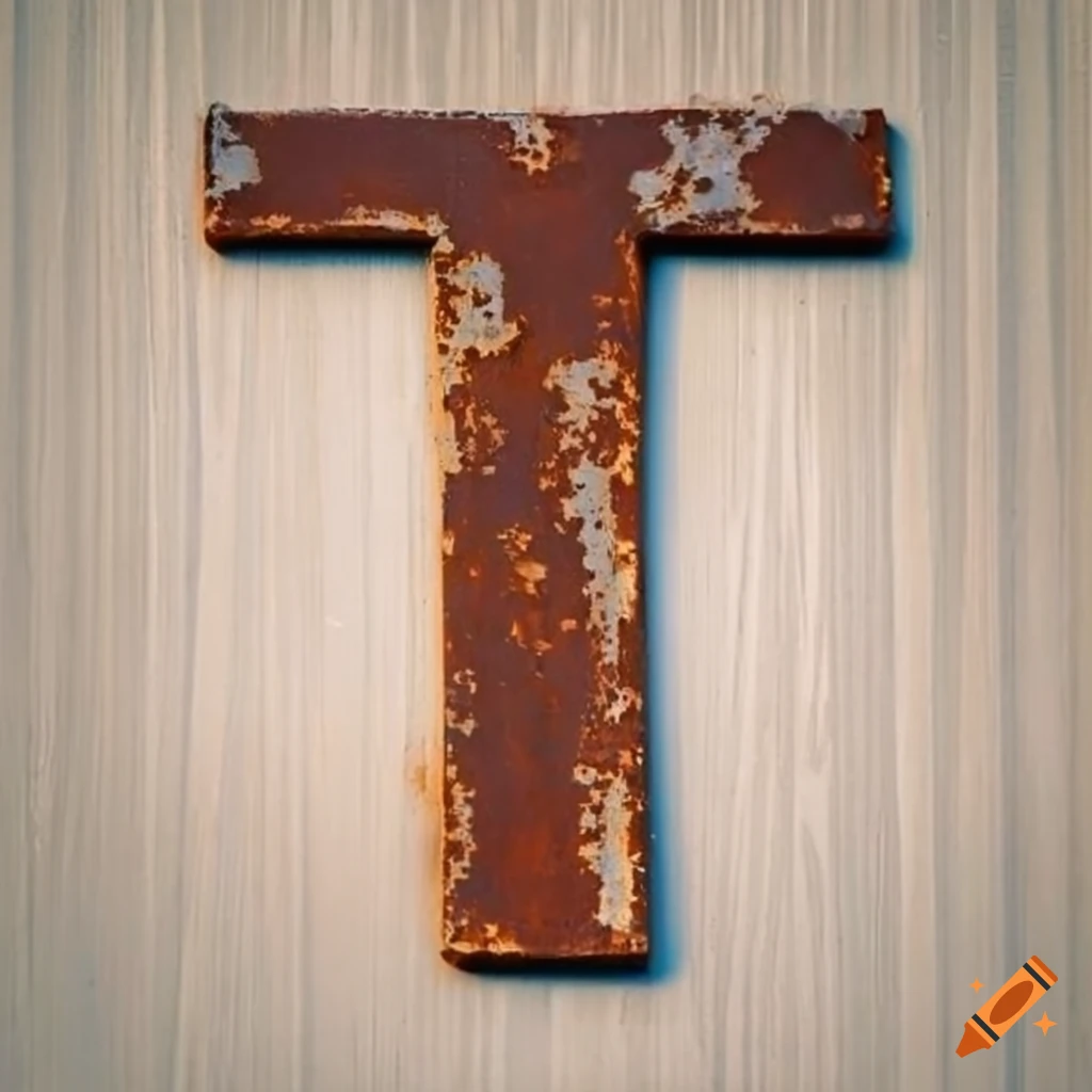 Rusty metal letter t on Craiyon