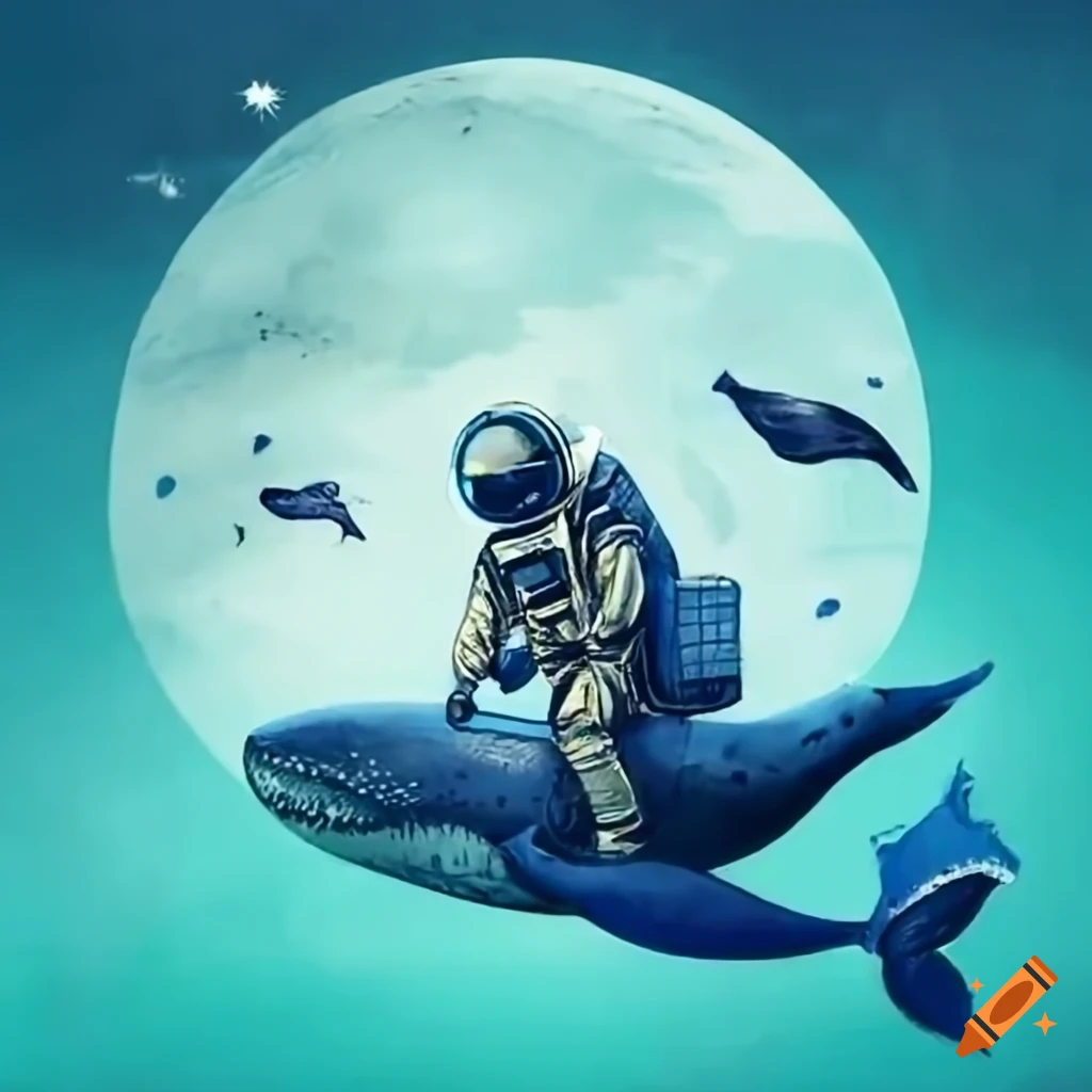 Illustration of an alien and walrus inside a ufo on Craiyon