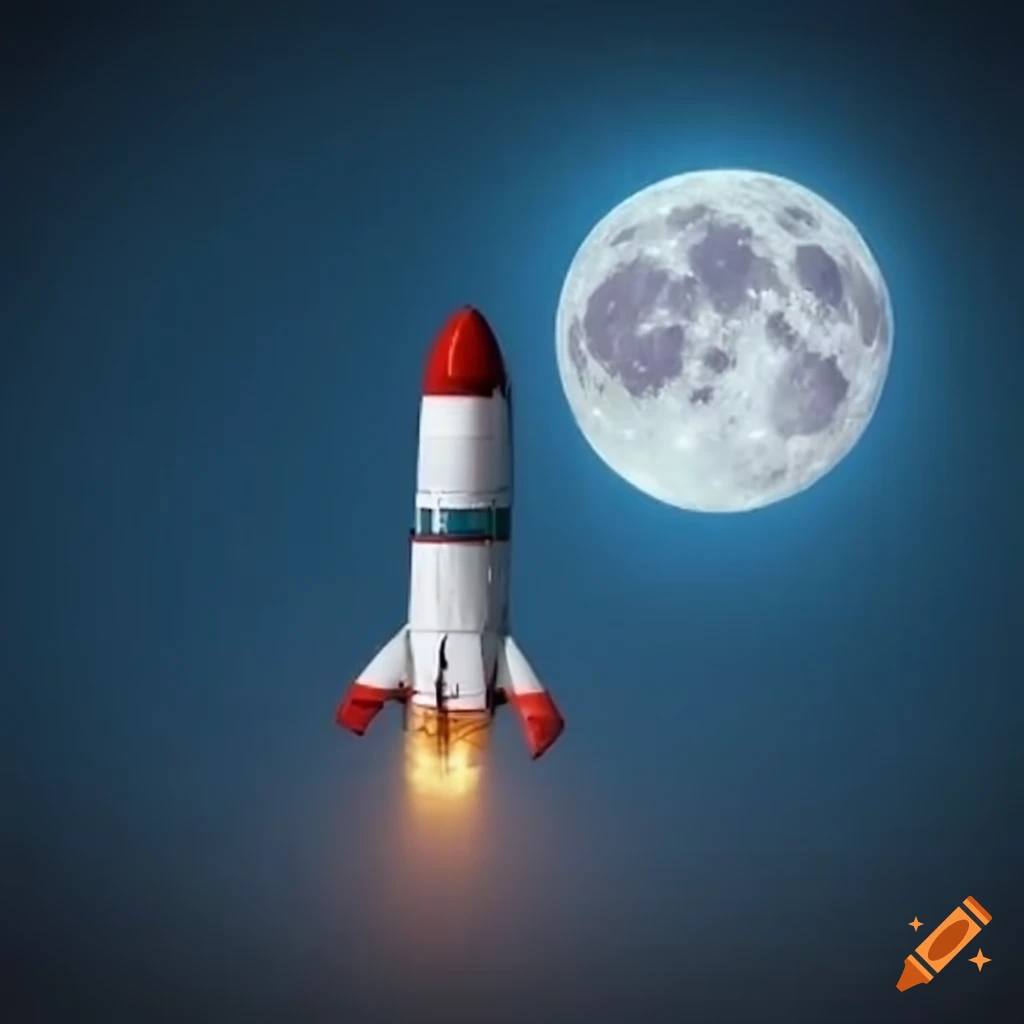 Rocket flying to the moon on Craiyon