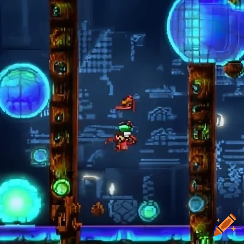 2d tiles for a metroid game tourian bubble platform on Craiyon