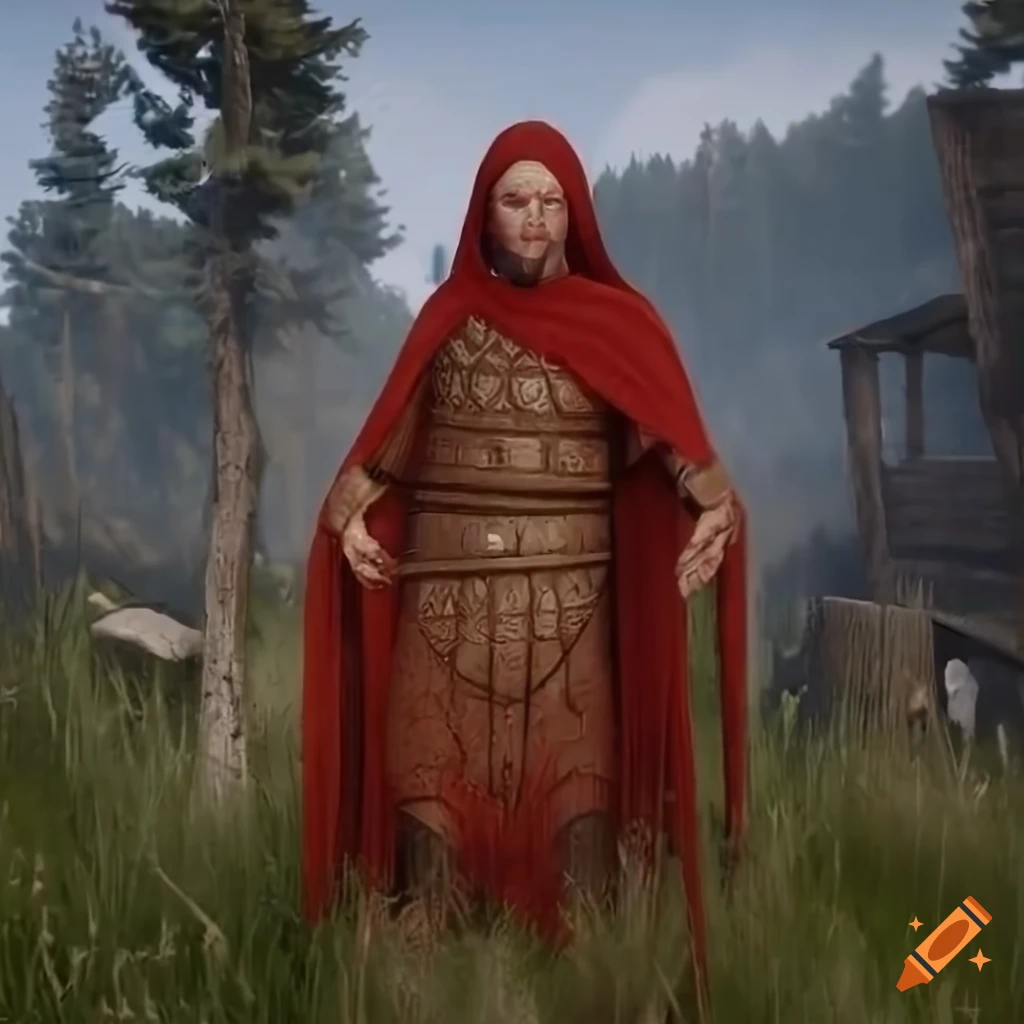 Elf man in a fantasy village with snowy taiga forest on Craiyon