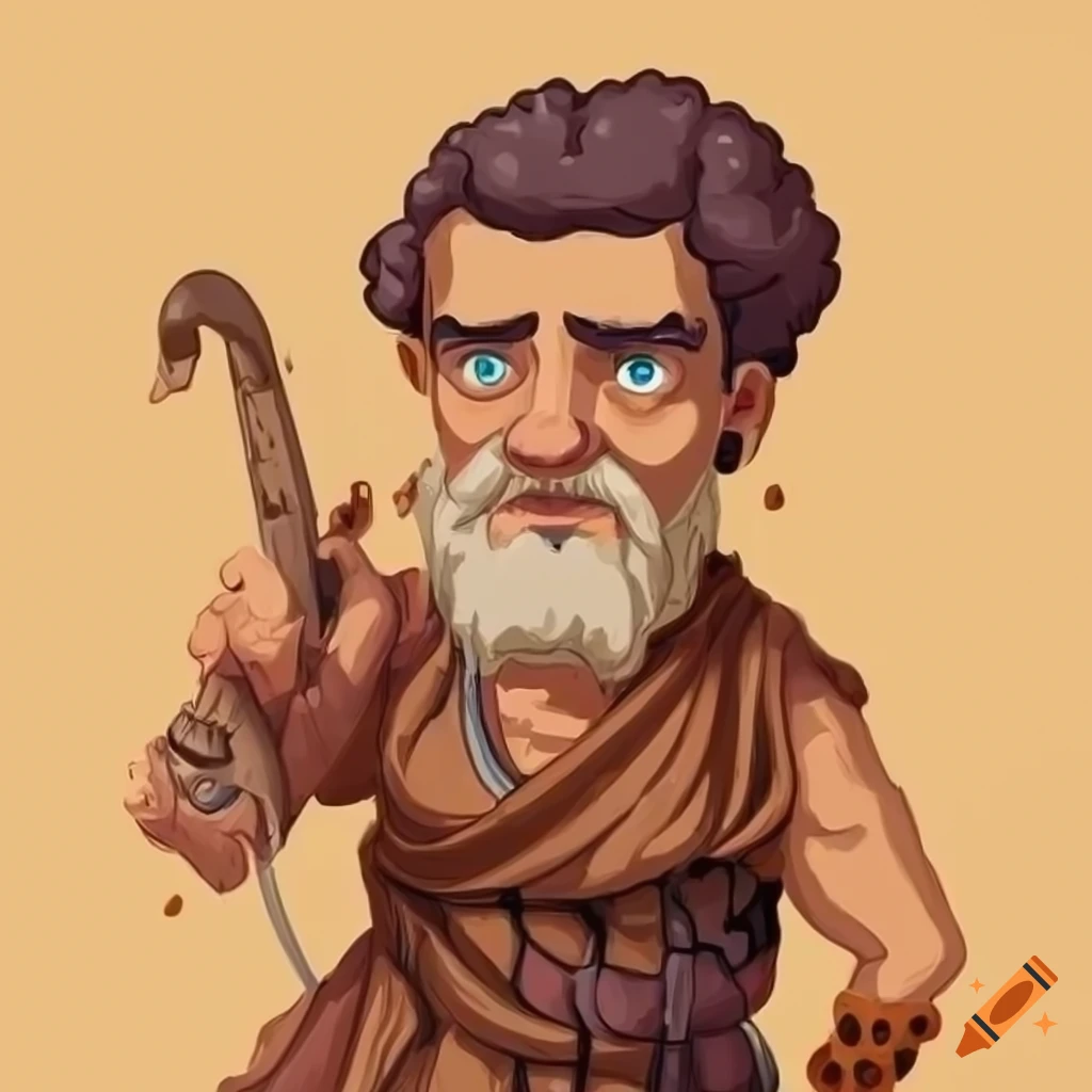 Pop art illustration of an ancient greek doctor for a role-playing game ...
