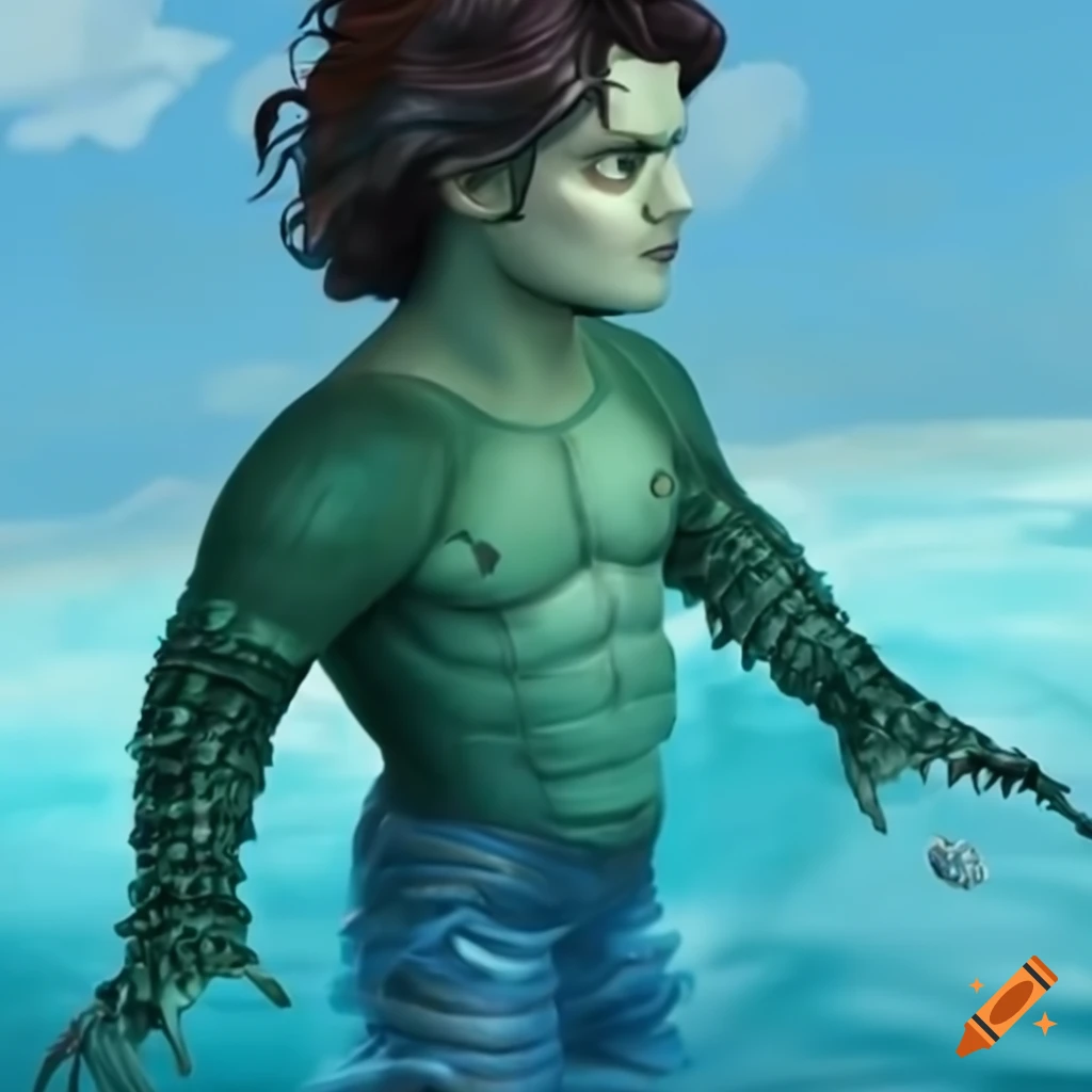Pixar-style sea monster character on Craiyon
