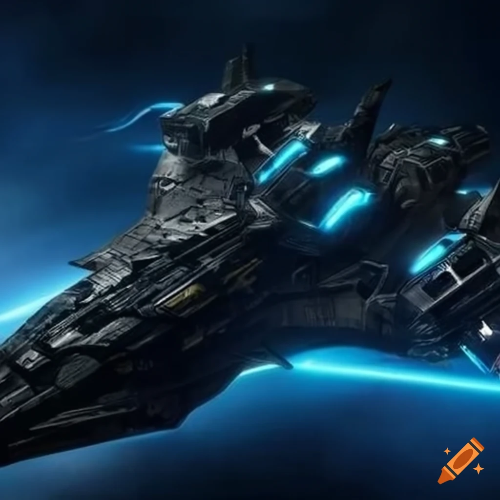 Futuristic spaceship with batman theme on Craiyon