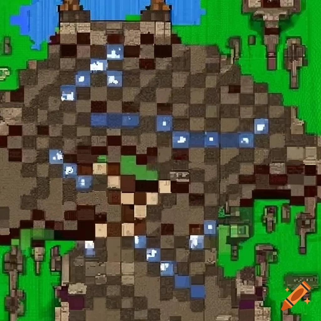 Pixel conquest realms logo on Craiyon