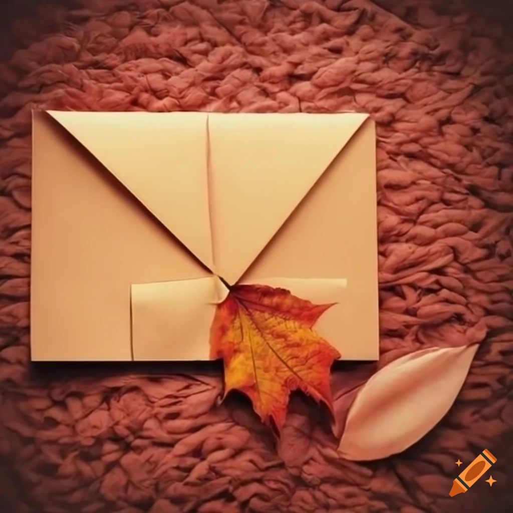 Fallen leaves and envelopes on bed