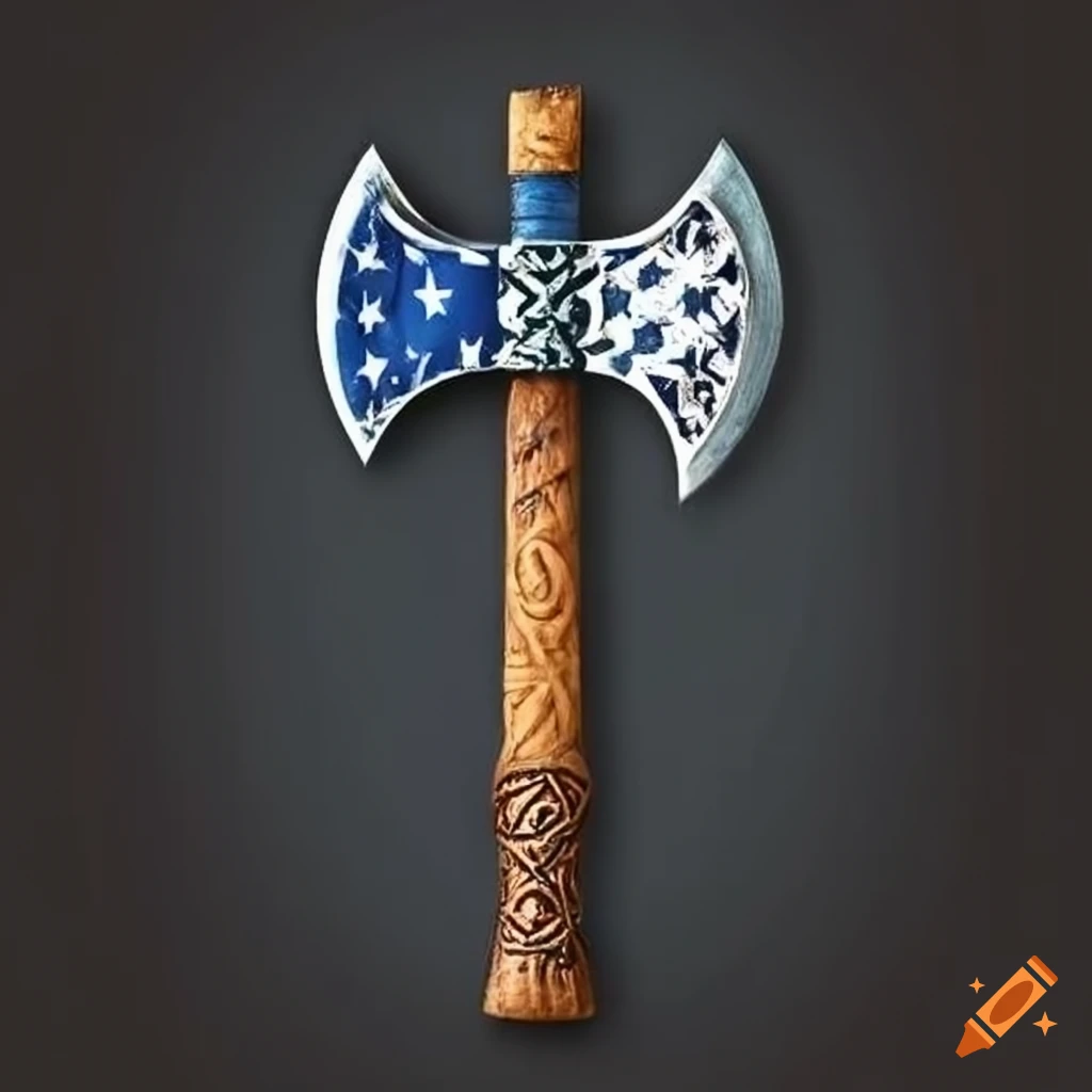 Patriotic viking axe