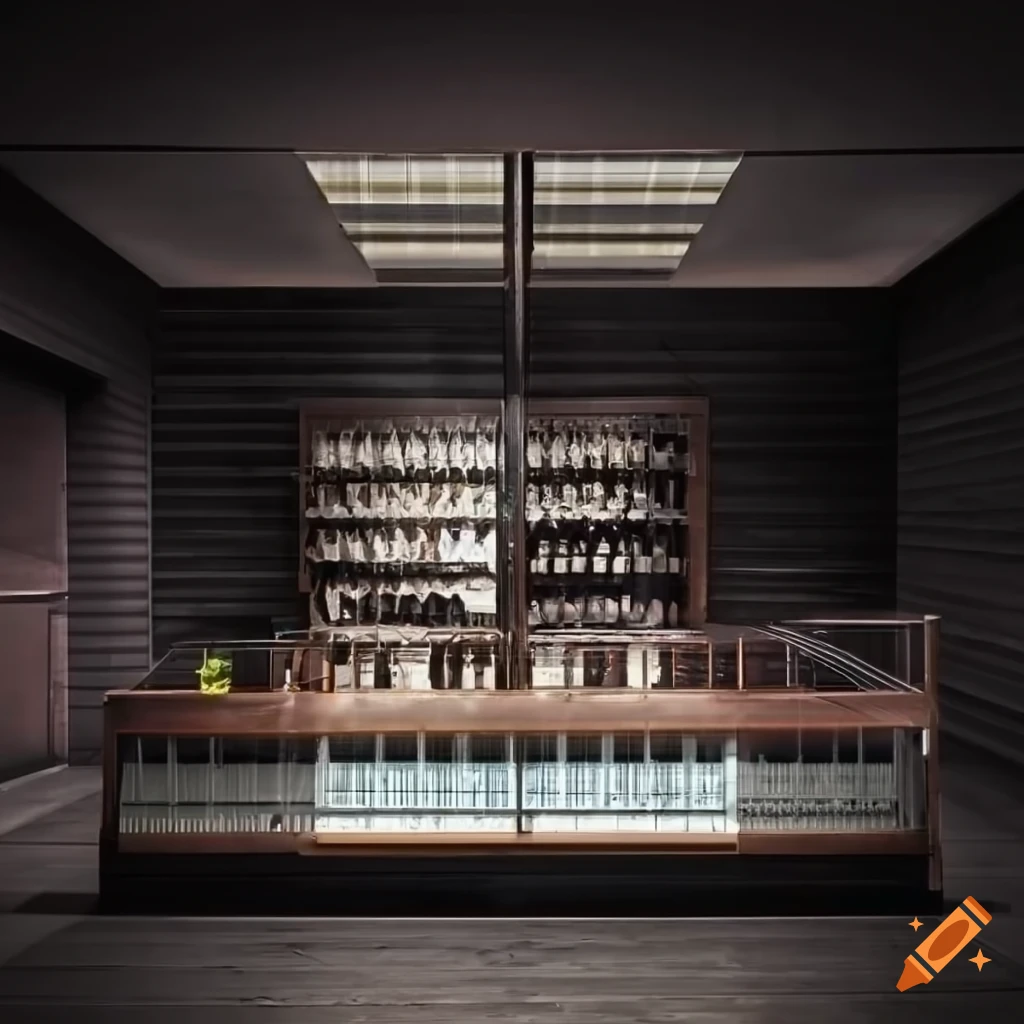 Edgy modern cannabis shop with steel factory design on Craiyon