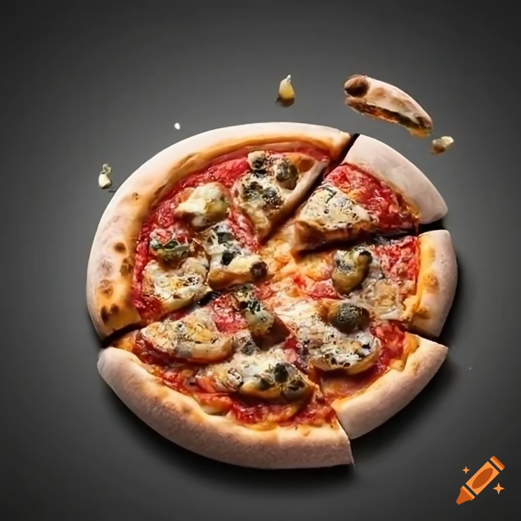 Realistic depiction of a large pizza on Craiyon