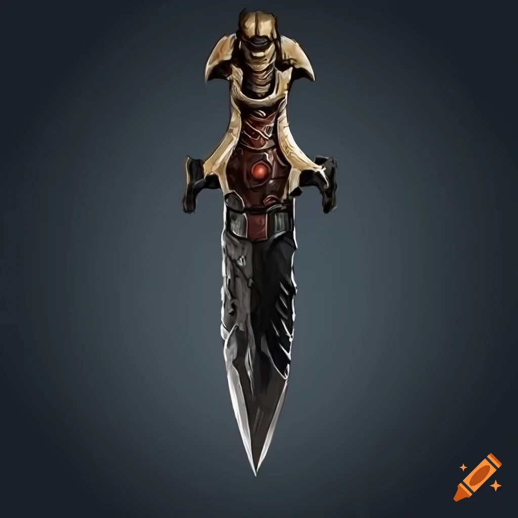 Image of the raven's bane dagger on Craiyon