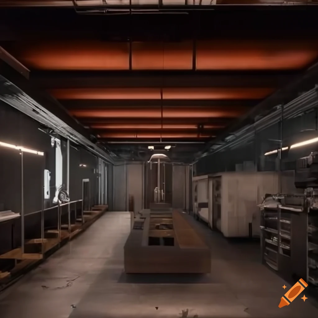 Unique cannabis dispensary with industrial steel factory vibe on Craiyon