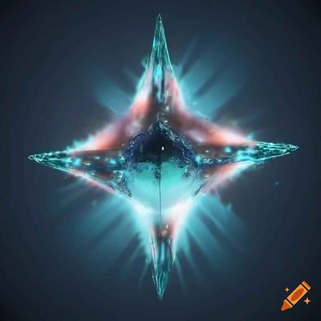 Photorealistic crystal with a dimensional star inside on Craiyon