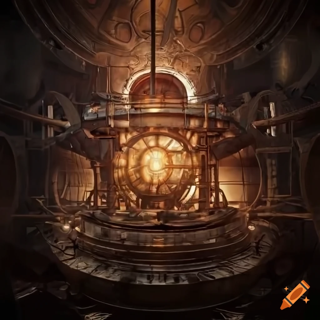 Hyper realistic steampunk nuclear reactor illustration on Craiyon