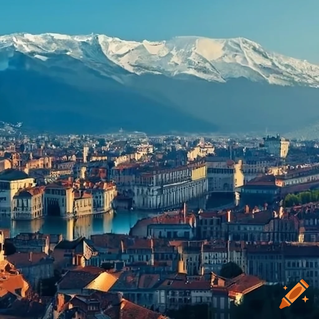 Photomontage of grenoble and venice on Craiyon