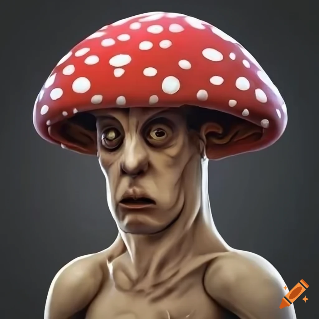 Mushroom man wielding a sword on Craiyon