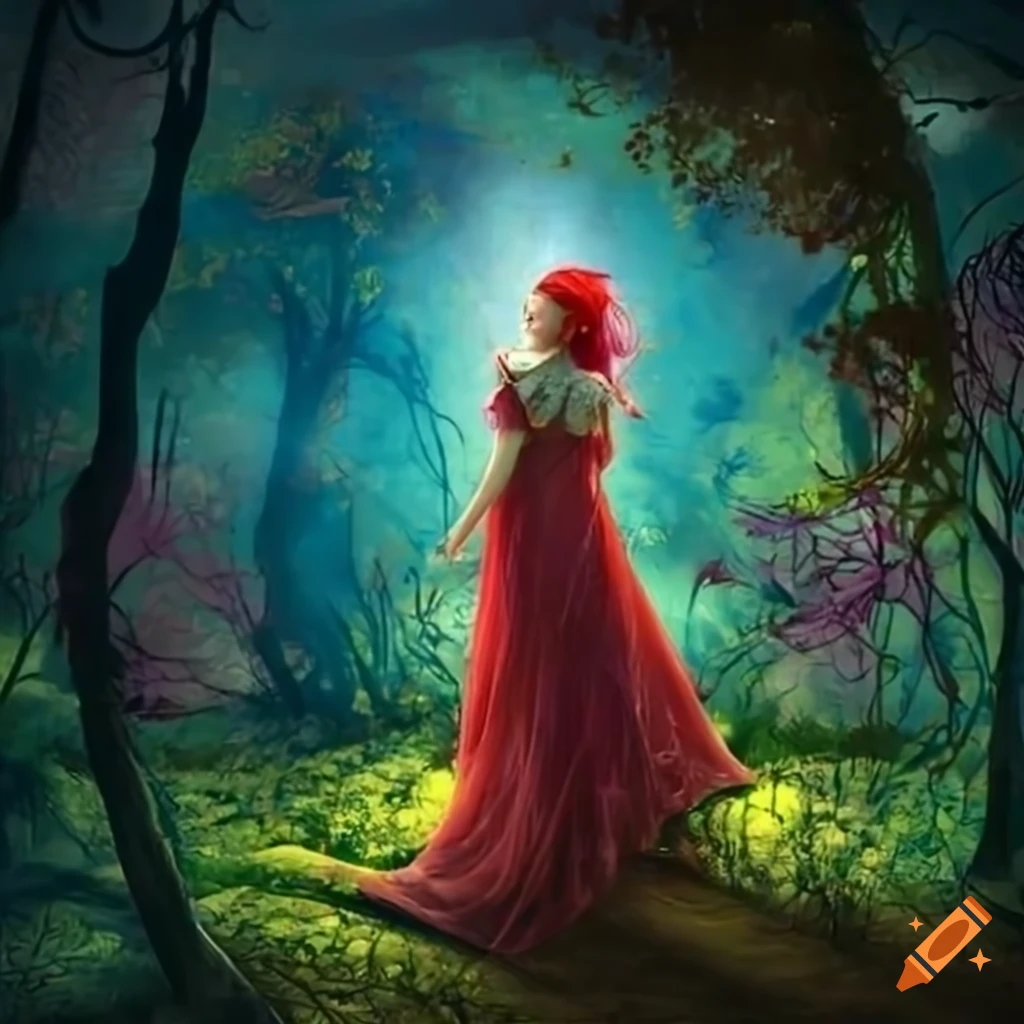 Painting of a fairy goddess talking to a girl on Craiyon