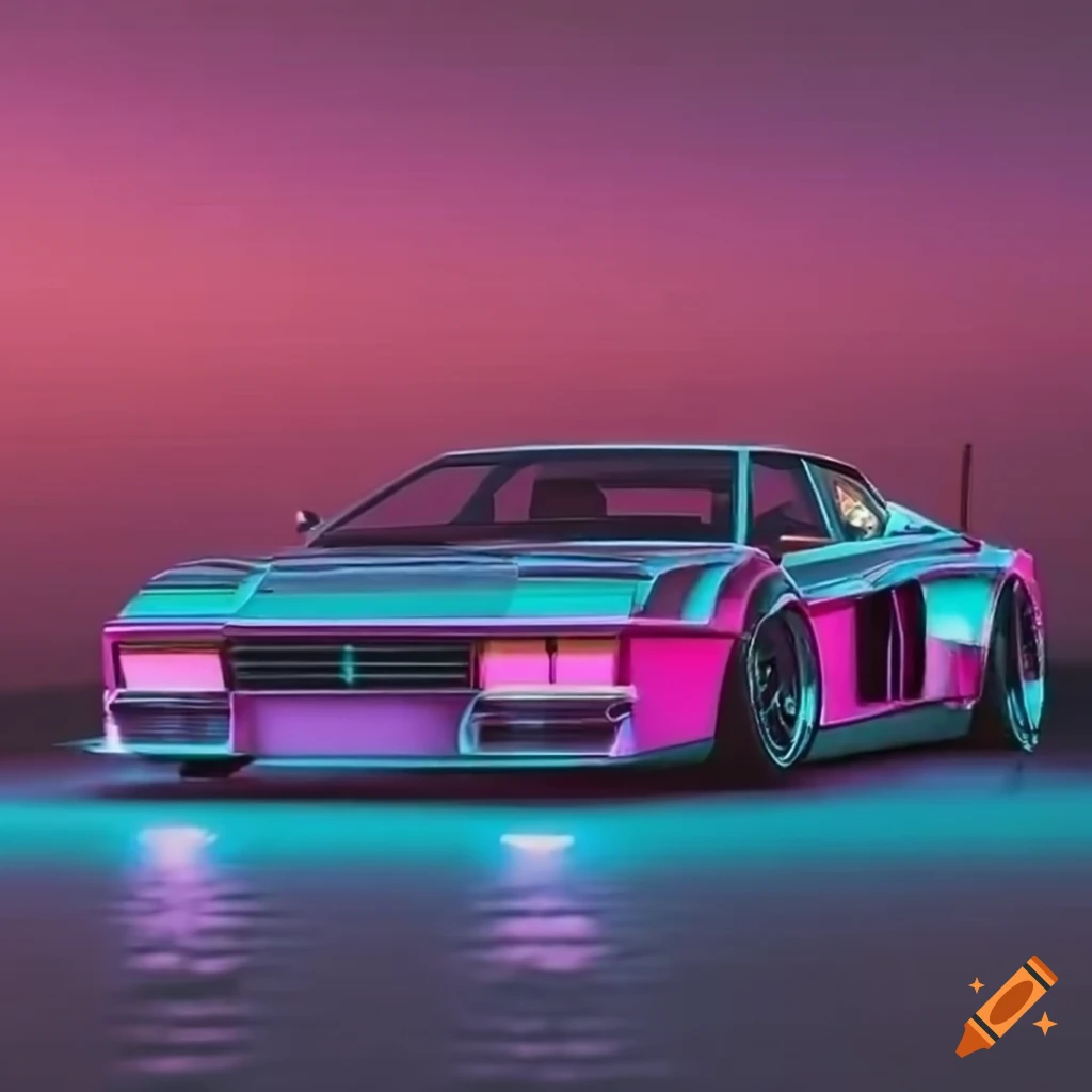 8k render of a vintage ferrari testarossa with a liberty walk body kit ...
