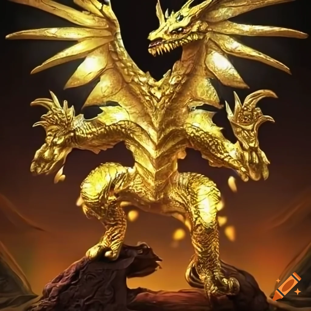 Gold anthro dragon with cyan wings and cyan-colored spikes on Craiyon