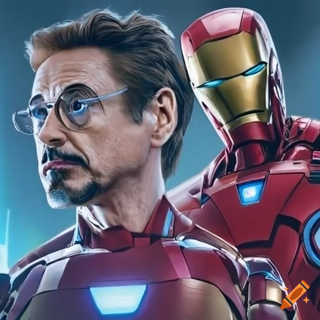 Robert downey jr. wearing ironman suit