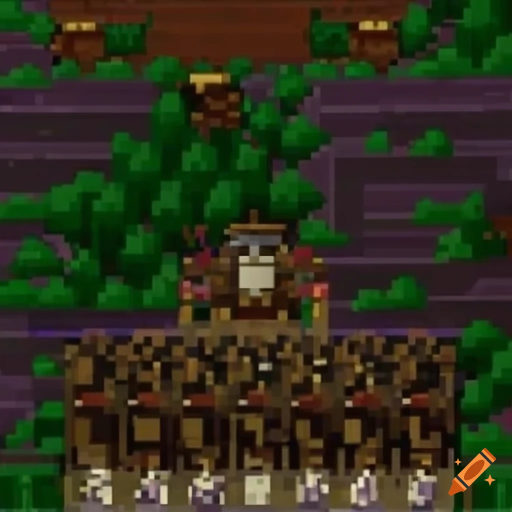 Pixel art representation of a kingdom on Craiyon