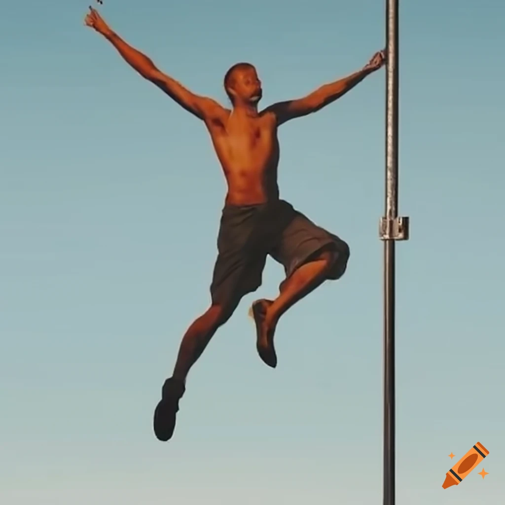 Image of a pole jumper in action on Craiyon