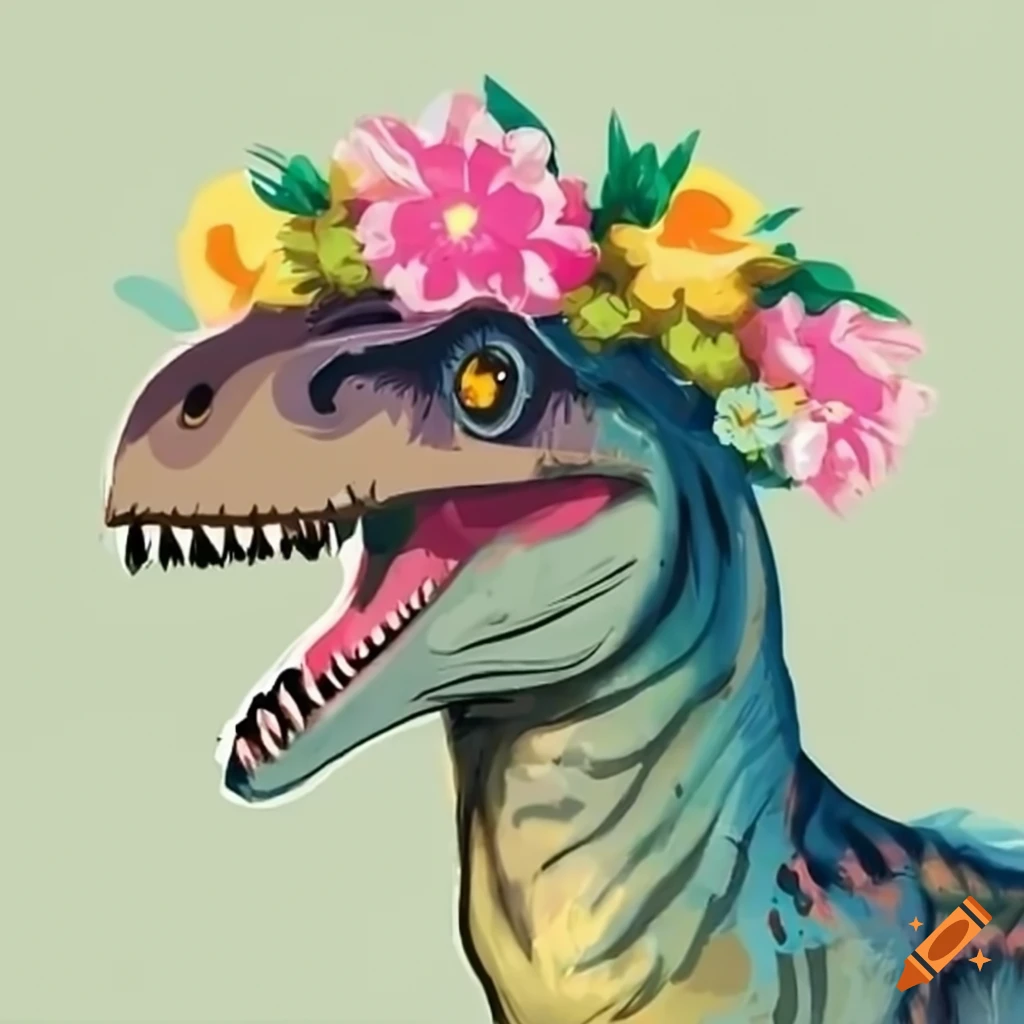 Cute Velociraptor With A Flower Crown On Craiyon cute-velociraptor-with-a-flower-crown-on-craiyon